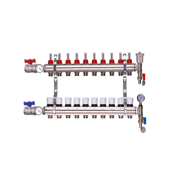 ZL-112510TK | 10-Port Manifold - Brass/Nickle – Heat and Plumb Store