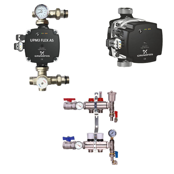 Grundfos Pump With Underfloor Heating Manifold And Pump Pack & Valves ...